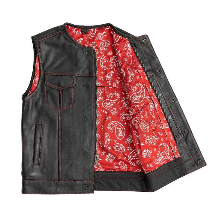 Bandit Men's Leather Motorcycle Vest FIM636CDM-6BR| Victory Leathers