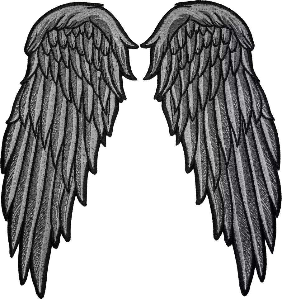 Grey Angel Wings Patch | Victory Leathers| Victory Leathers