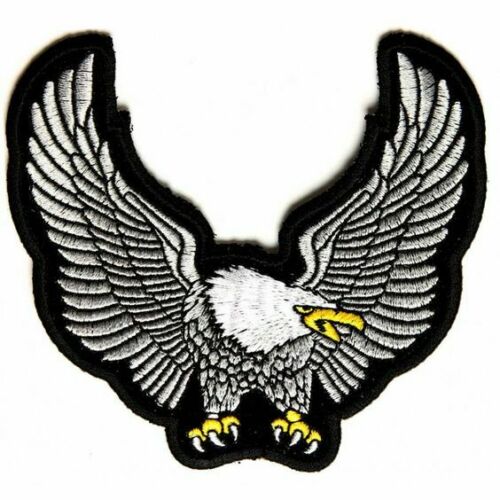 Medium White & Grey Eagle Patch | Victory Leathers Large Patches ...