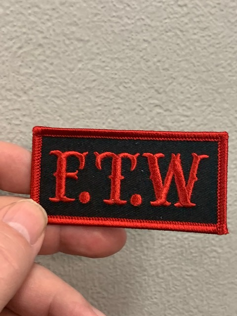 F.T.W Patch ( Black & Red ) | Victory Leathers Patches| Victory Leathers