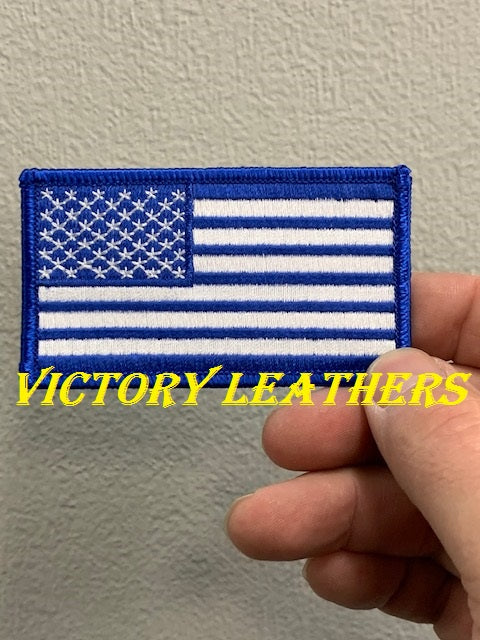 Blue & White American Flag Patch | Victory Leathers| Victory Leathers