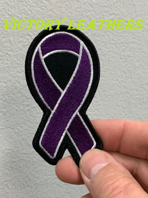 Cancer Awareness Purple Ribbon Patch | Victory Leathers| Victory Leathers
