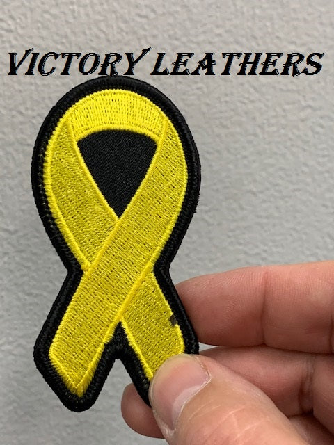 Cancer Awareness Yellow Ribbon Patch | Victory Leathers| Victory Leathers