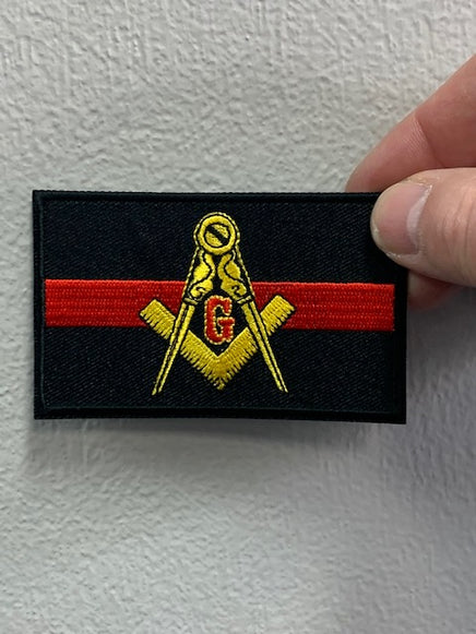 Masonic Thin Red Line For Fire Fighters Patch | Masonic Patches ...